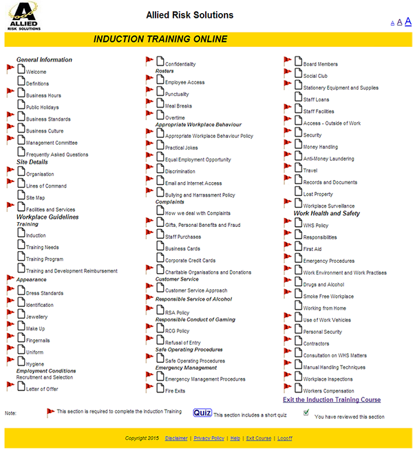 Staff Induction Training - Allied Risk Solutions